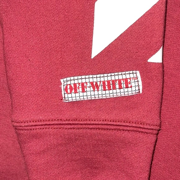 Off-White | Sweaters | Red Offwhite Crew Neck Seeing Things | Poshmark